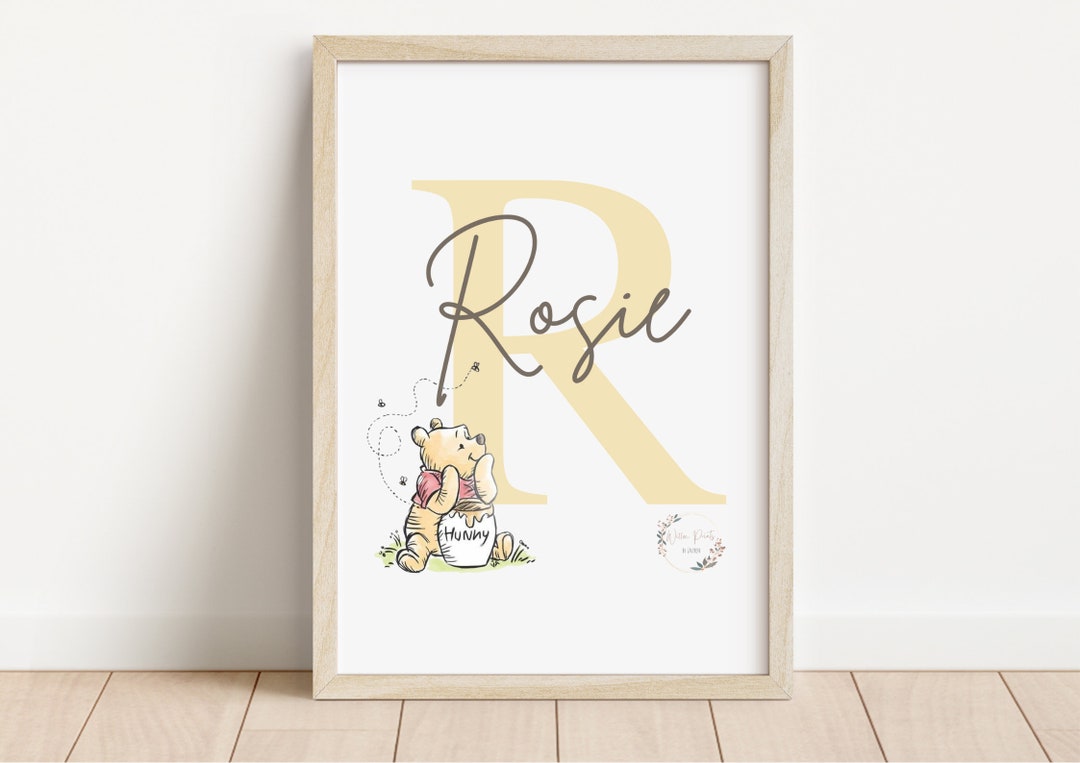 Winnie the Pooh Personalised Name Print Winnie the Pooh - Etsy