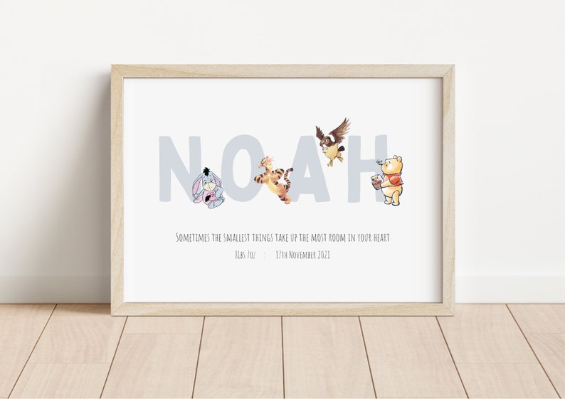 Winnie the Pooh Personalised Name Print Winnie the Pooh - Etsy