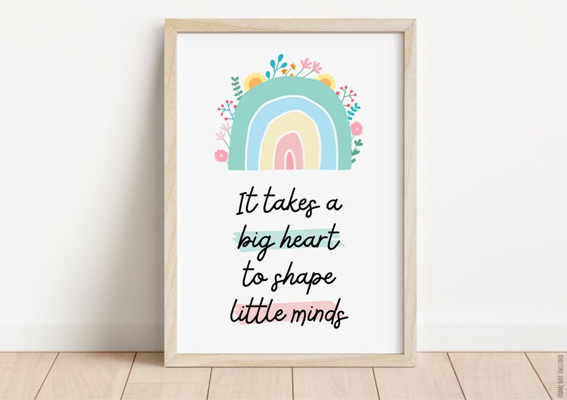 Teacher Rainbow Quote Print | Teacher Thank You Greeting Card | Teacher ...