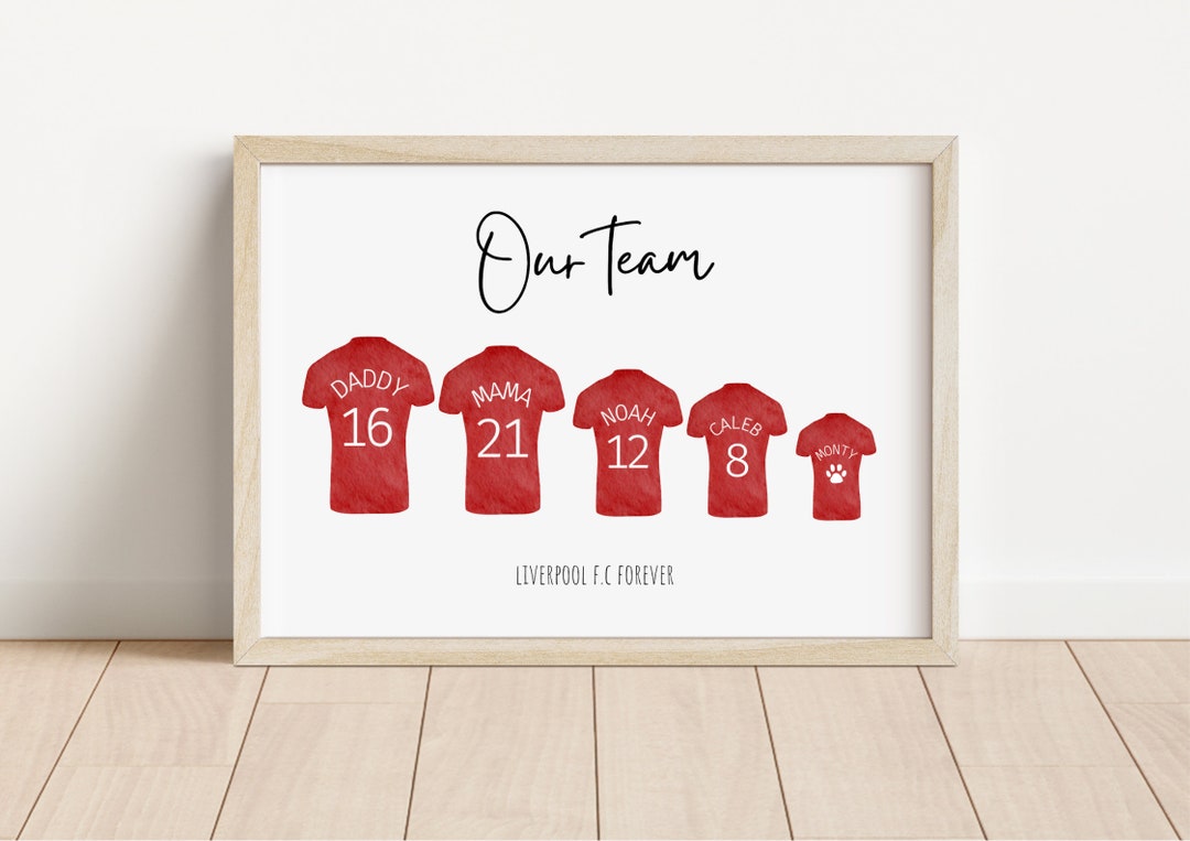 Personalised Football Shirt Print | Daddy's Football Team Print ...