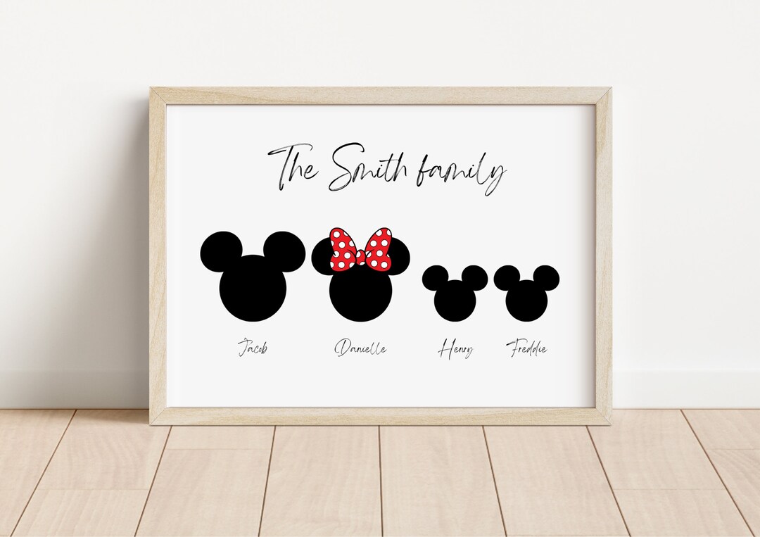 Disney Inspired Personalised Family Print | Family Personalised Print ...