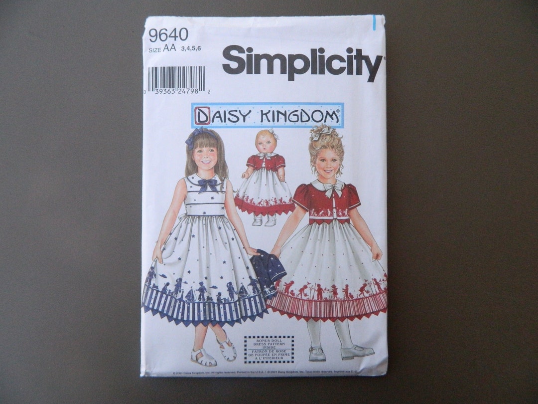 Daisy Kingdom Dress With Jacket and Matching Outfit for 18" Doll; Uncut ...