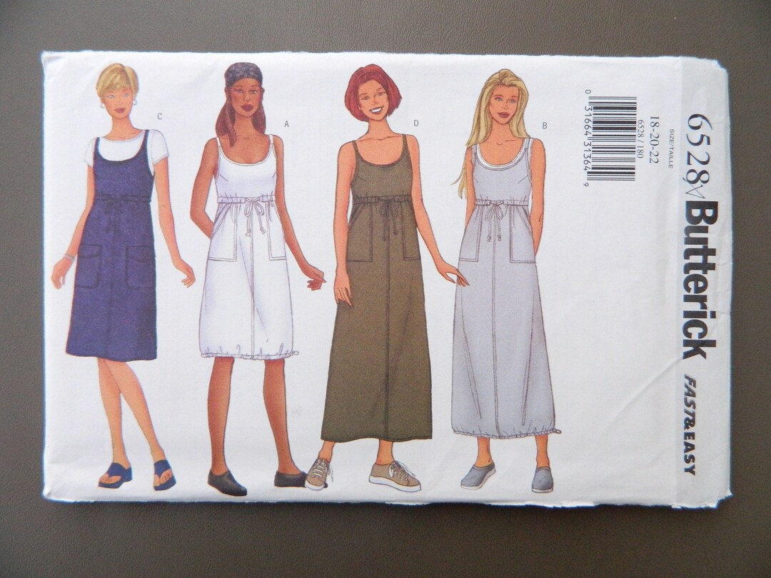 Dress & Scarf - Fast and Easy; Uncut Butterick 6528 Sewing Pattern ...