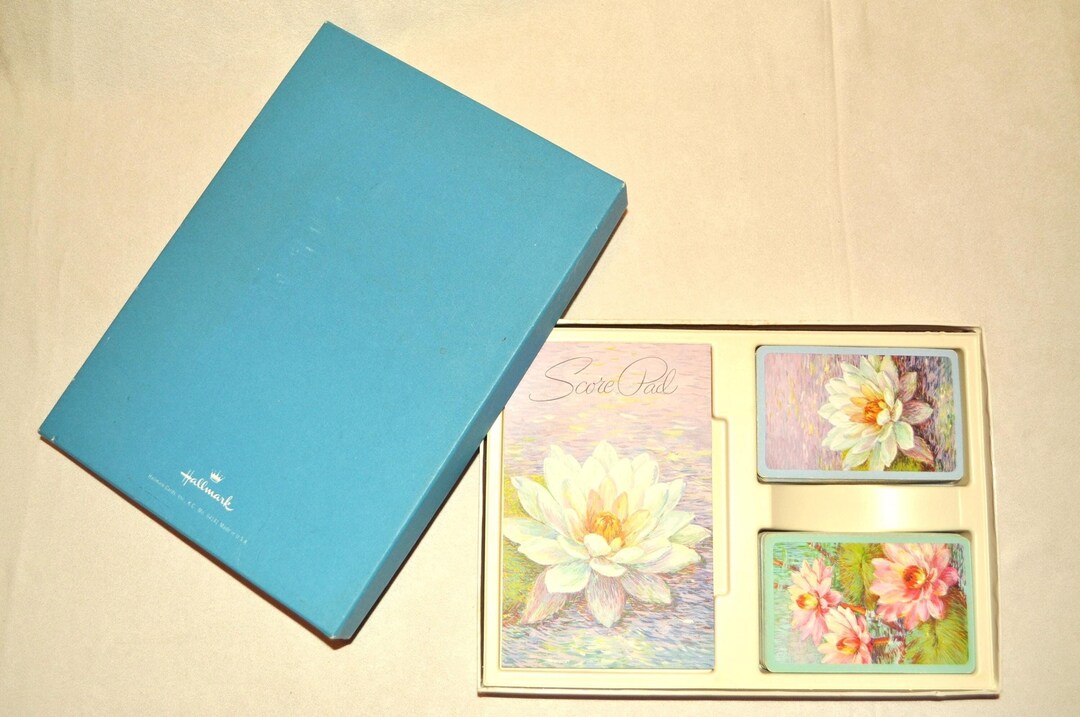 Hallmark Playing Card Box Set 2 Decks of Cards and Bridge Score Pad - Etsy