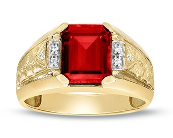 Ruby Solitaire Ring | Etsy