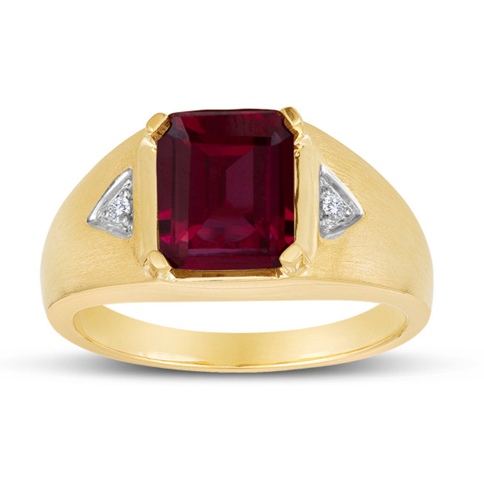 Men's 10x8 Octagon Ruby Ring With Genuine Diamonds in - Etsy