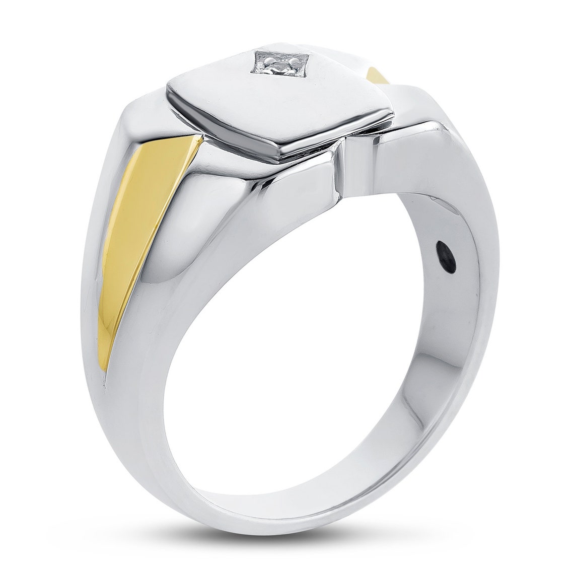 Silver Signet Ring Two Tone Signet Ring Sterling Silver - Etsy