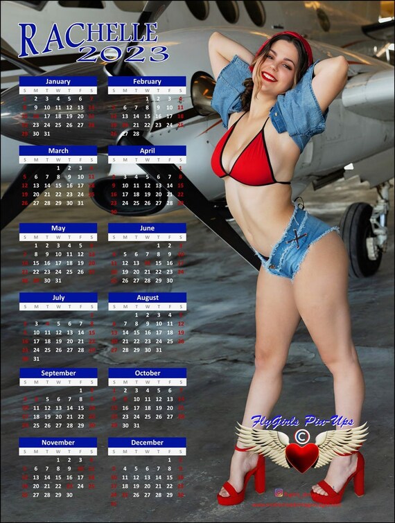 Fly Girls Pin Ups Rachelle Denim Cutoffs 2023 Metal Calendar Etsy Uk