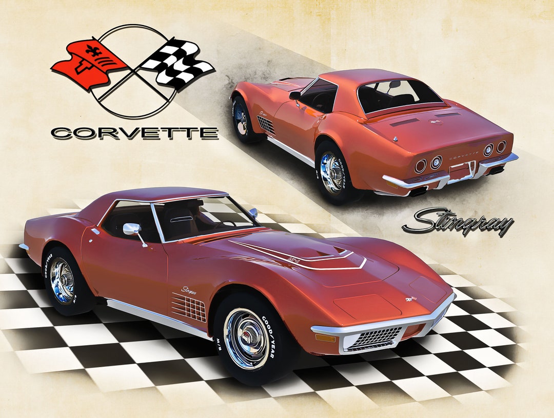 9 X 12 Inch Orange or Yellow Corvette Stingray Metal Poster - Etsy