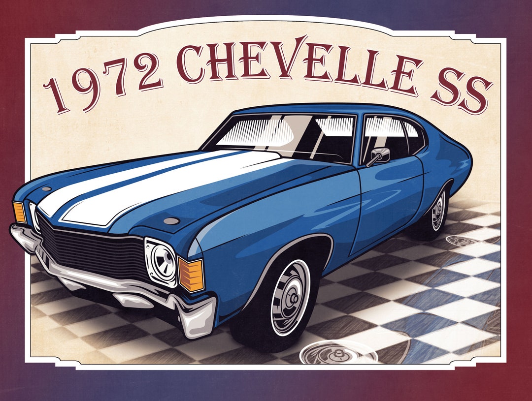 9 X 12 Inch 1972 Chevelle SS Customizable Garage Personalized Metal ...