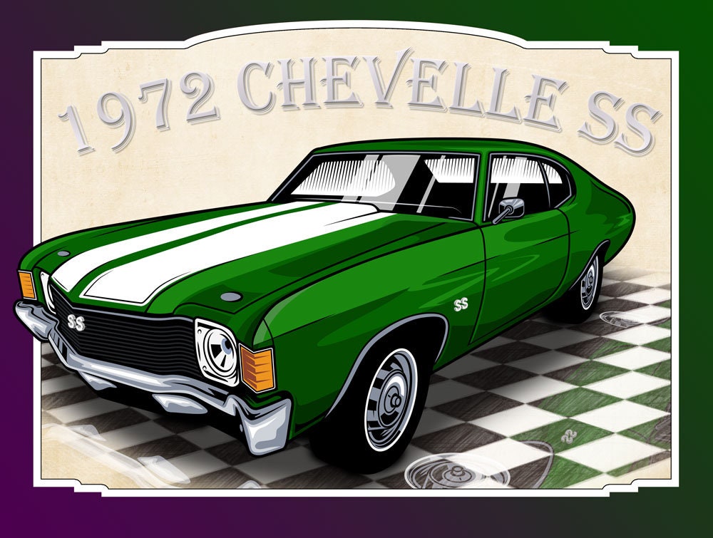 9 X 12 Inch 1972 Chevelle SS Customizable Garage Personalized Metal ...