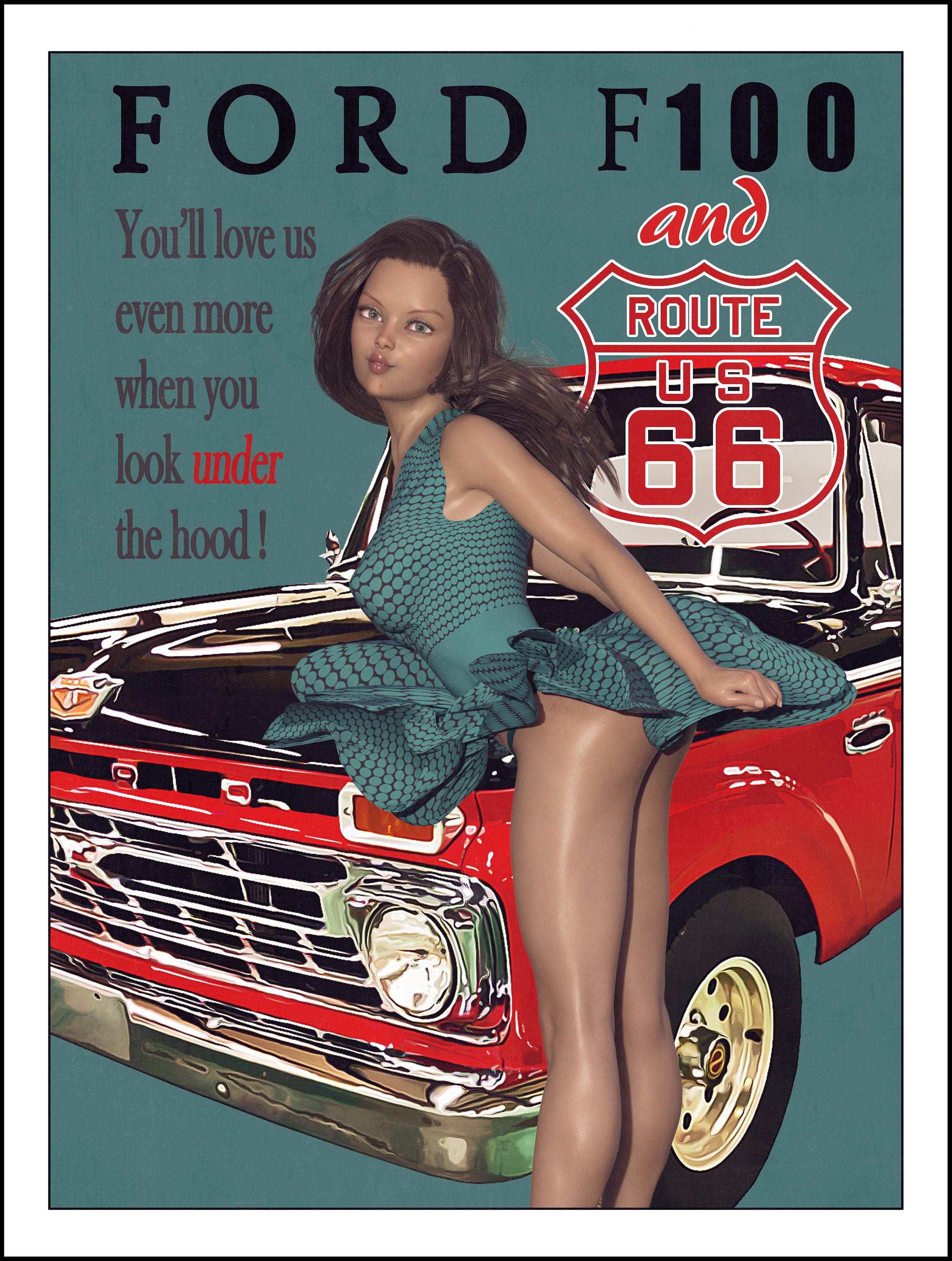 9 X 12 Inch Retro Style Ford Pickup Advertisement W Pin Up Etsy