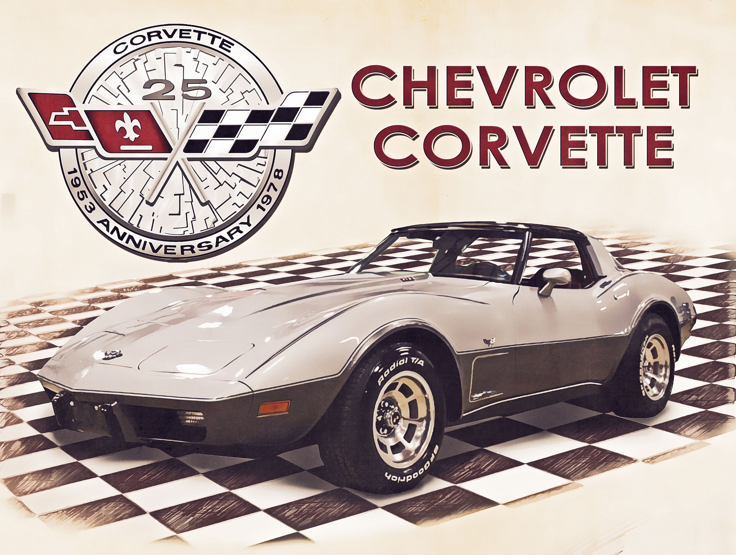 9 X 12 Inch 1978 25th Anniversary Corvette Metal Sign - Etsy