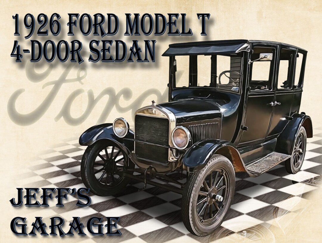 9 X 12 Inch 1926 Ford Model T Customizable Garage Personalized Metal ...