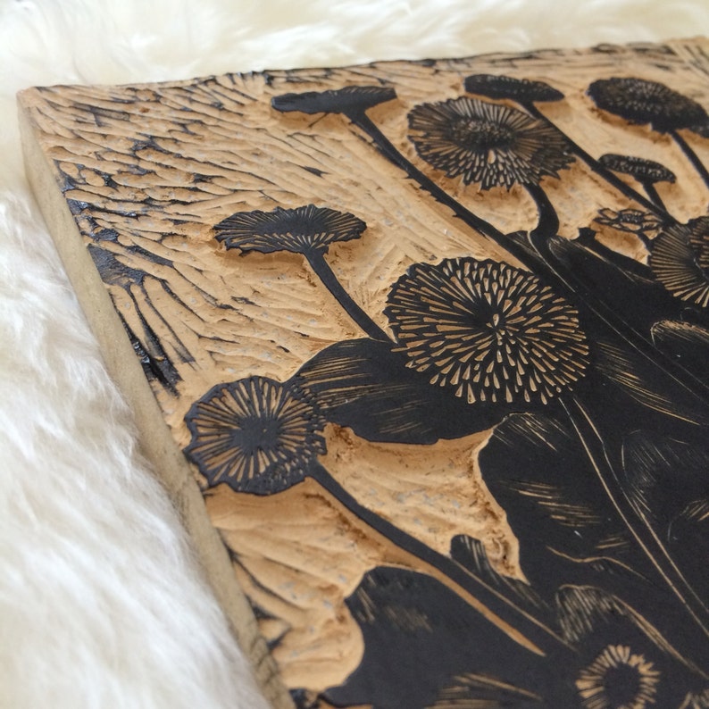 English Dasies, Daisy Linocut Print, Linoleum Block Print, Unframed - Etsy