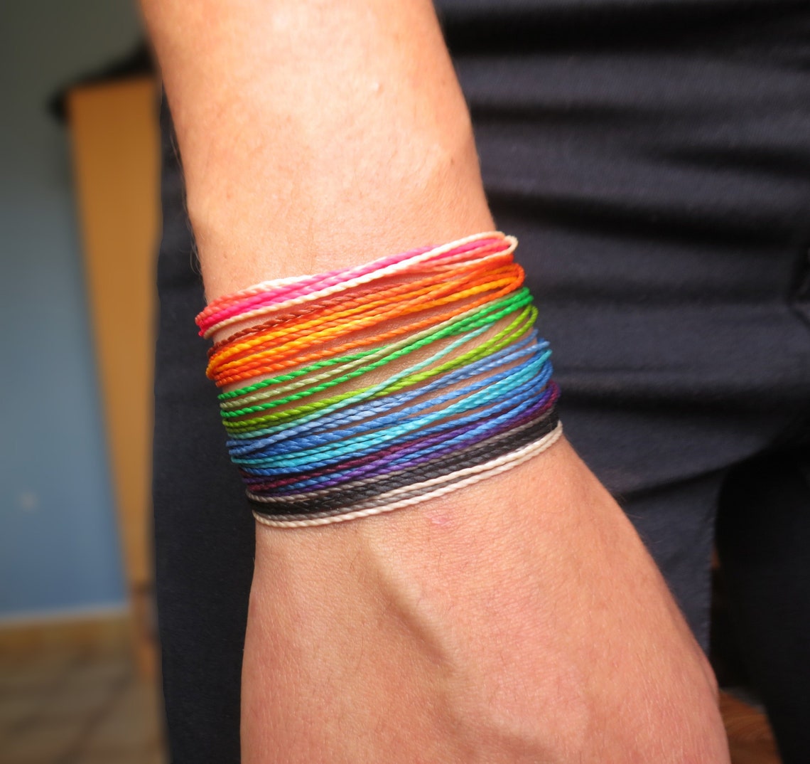 Multi-row Colored Strings Bracelet Adjustable Surf Friendship - Etsy