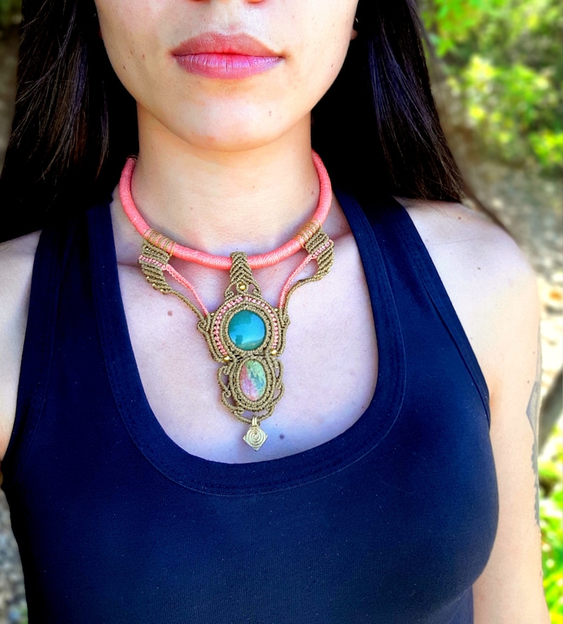 Torque collar de Plastron collar diosa macramé Boheme chic | Etsy