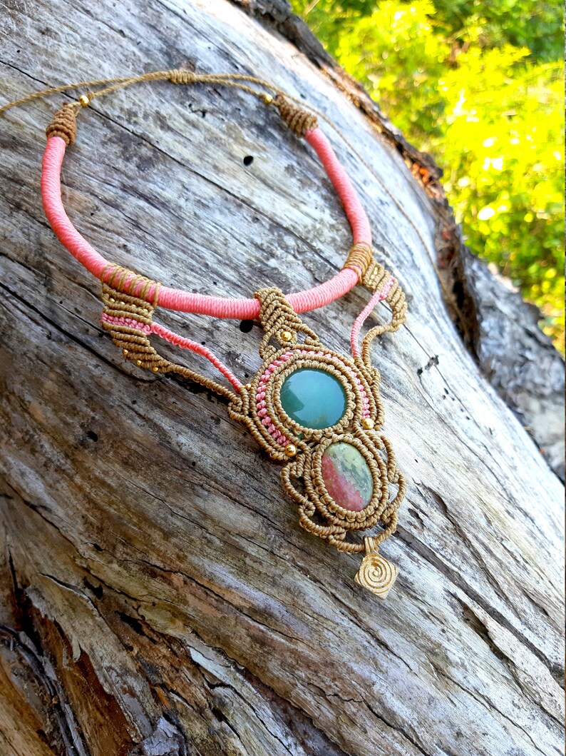 Torque collar de Plastron collar diosa macramé Boheme chic | Etsy