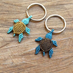 Turtle Macrame Key Ring, Surfer Pendant Cute Gift, Sea Turtles Animal ...