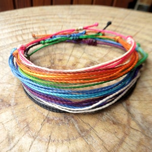 Multi-row Colored Strings Bracelet Adjustable Surf Friendship Bracelet ...