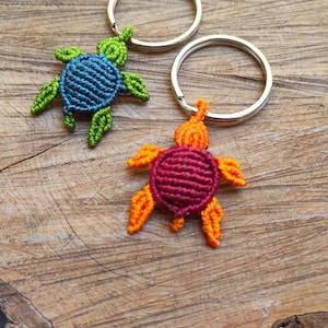Turtle Macrame Key Ring, Surfer Pendant Cute Gift, Sea Turtles Animal ...
