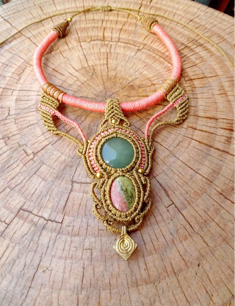 Torque collar de Plastron collar diosa macramé Boheme chic | Etsy