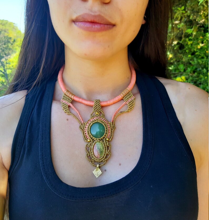 Torque collar de Plastron collar diosa macramé Boheme chic | Etsy