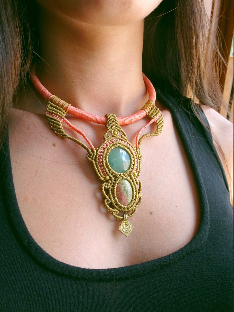 Torque collar de Plastron collar diosa macramé Boheme chic | Etsy