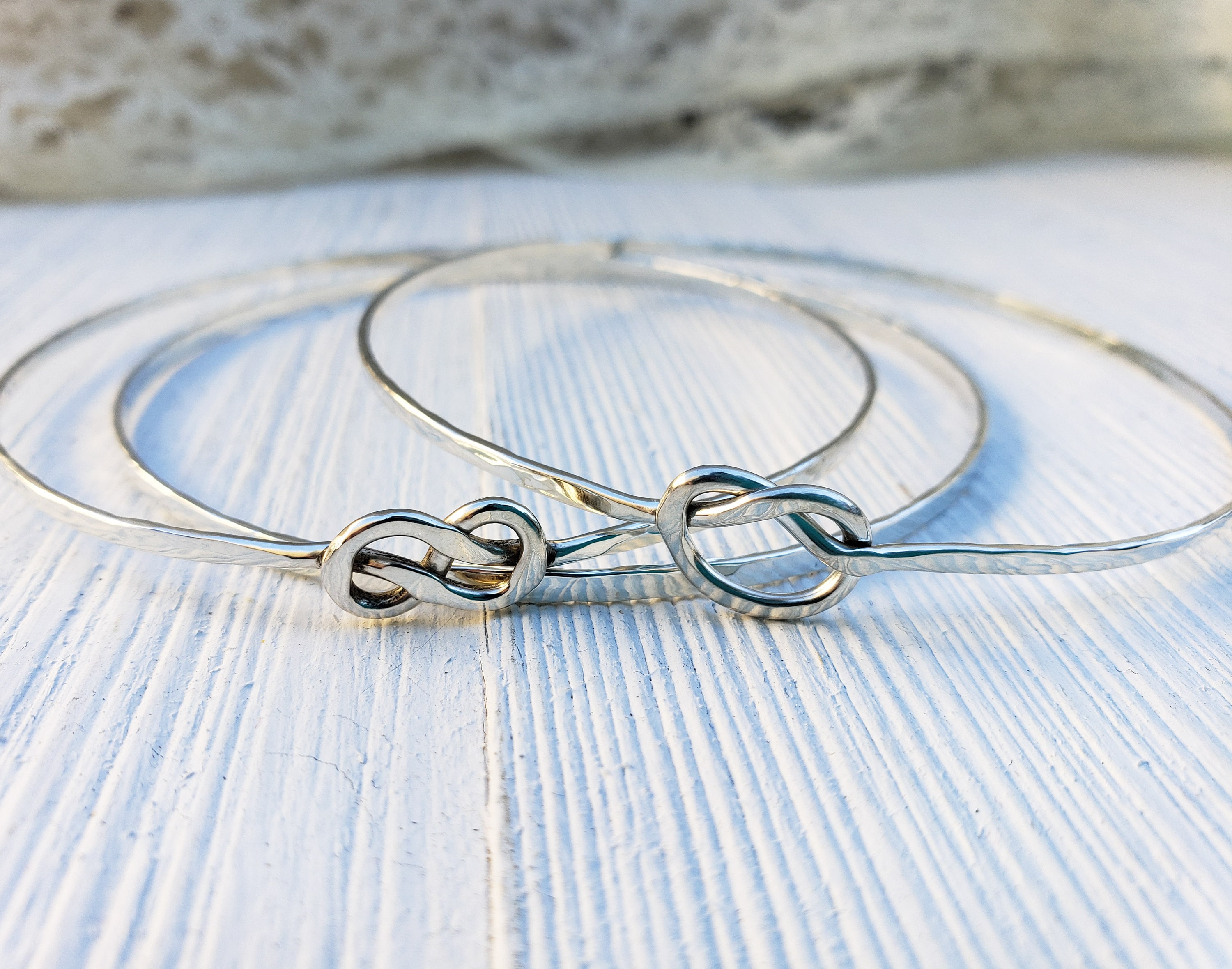 Infinity knot bangle bracelet sterling silver bracelet | Etsy