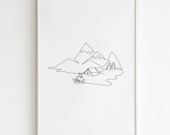 Forest One Line Art - Etsy