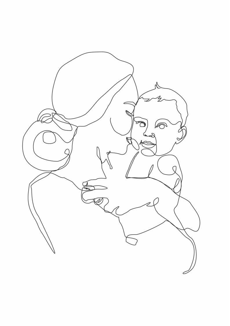 Custom One Line Drawing Simple Line Art Commission Portrait - Etsy UK
