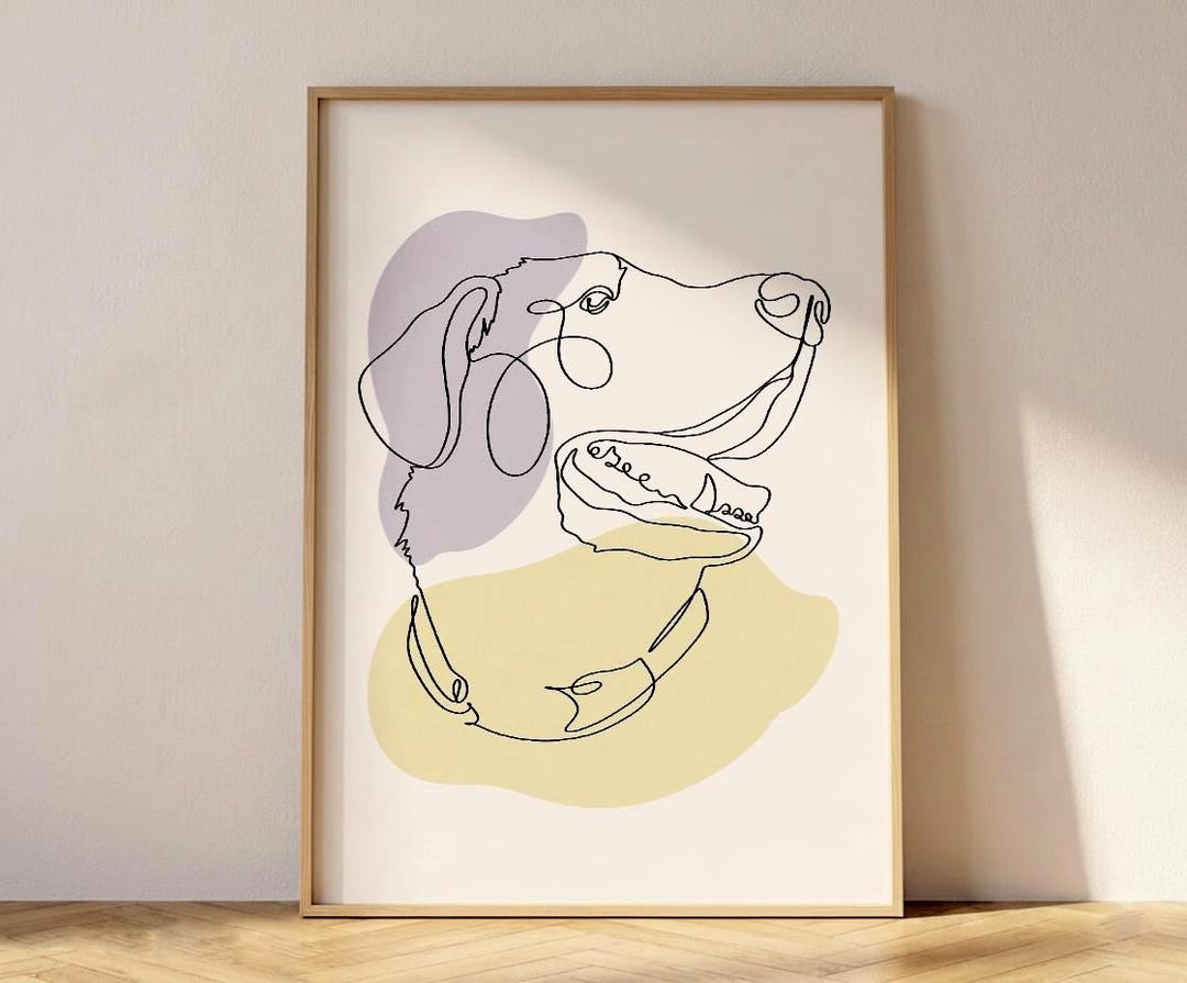 Custom Pet Line Drawing, Color One Line Gift for Her From Photo ...