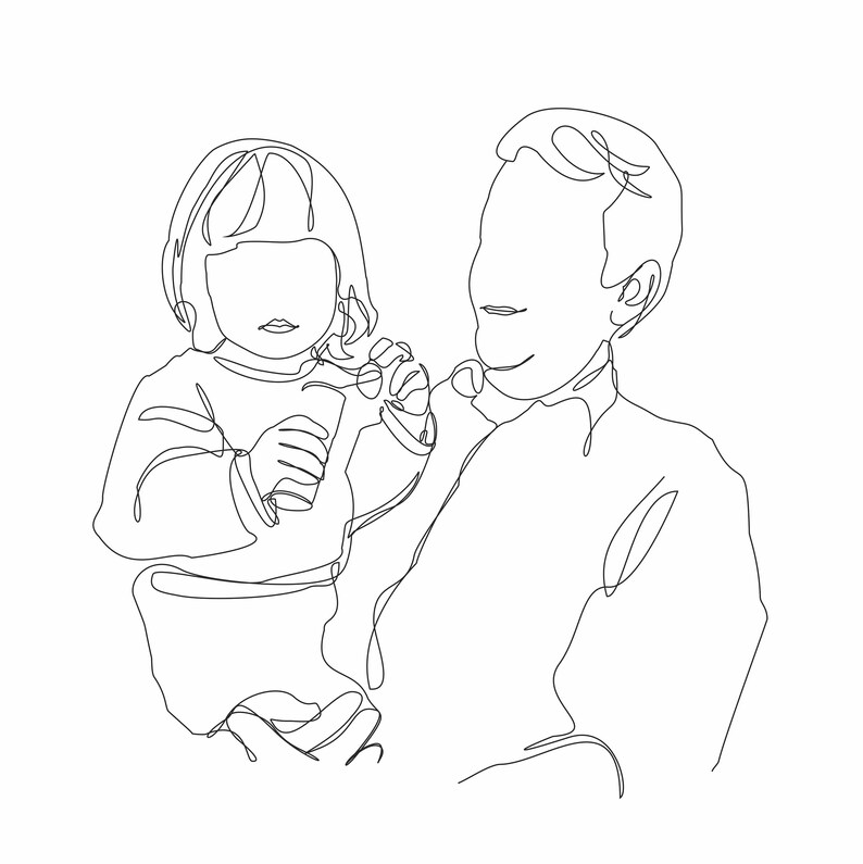 Line Art Commission Personalized Custom Simple Line No Face - Etsy