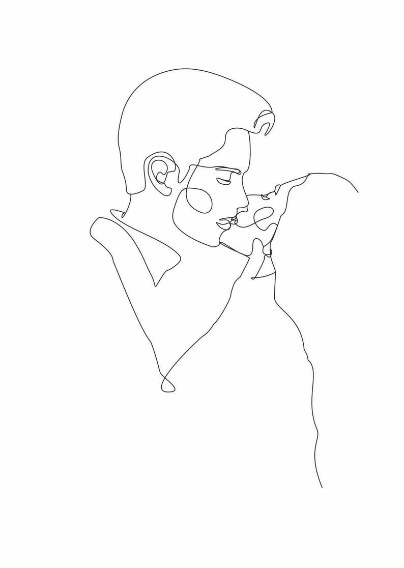 Custom One Line Drawing Simple Line Art Commission Portrait - Etsy