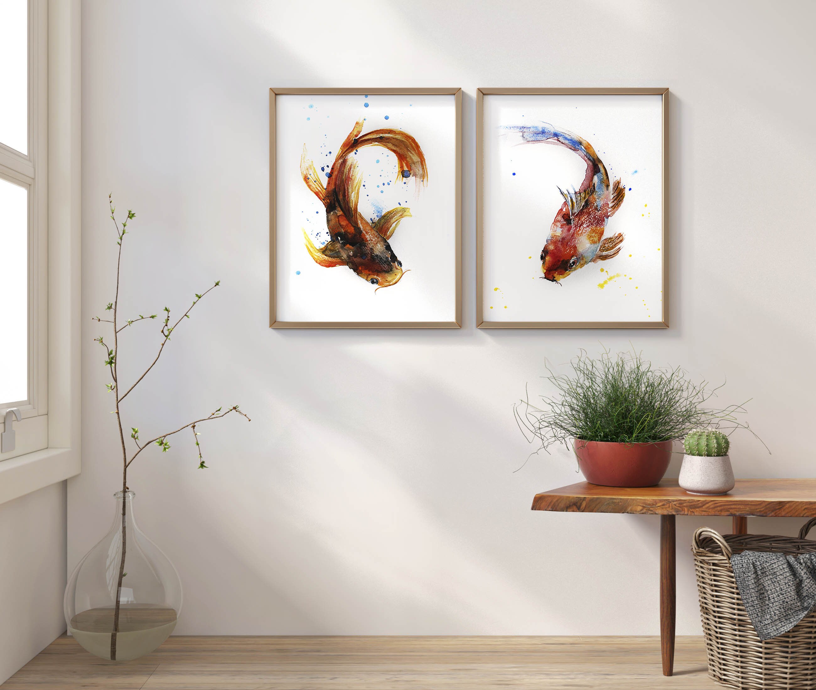 Fish Watercolor Print Set of 2 Prints Fish Fishing Art - Etsy