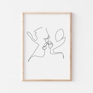 Couple Line Art Set of 5 Minimalist Romantic Line Art Prints - Etsy