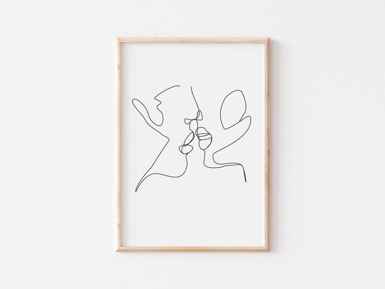 Couple Line Art Set of 5 Minimalist Romantic Line Art Prints - Etsy