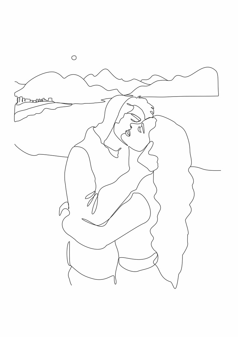 Custom One Line Drawing Simple Line Art Commission Portrait | Etsy Canada