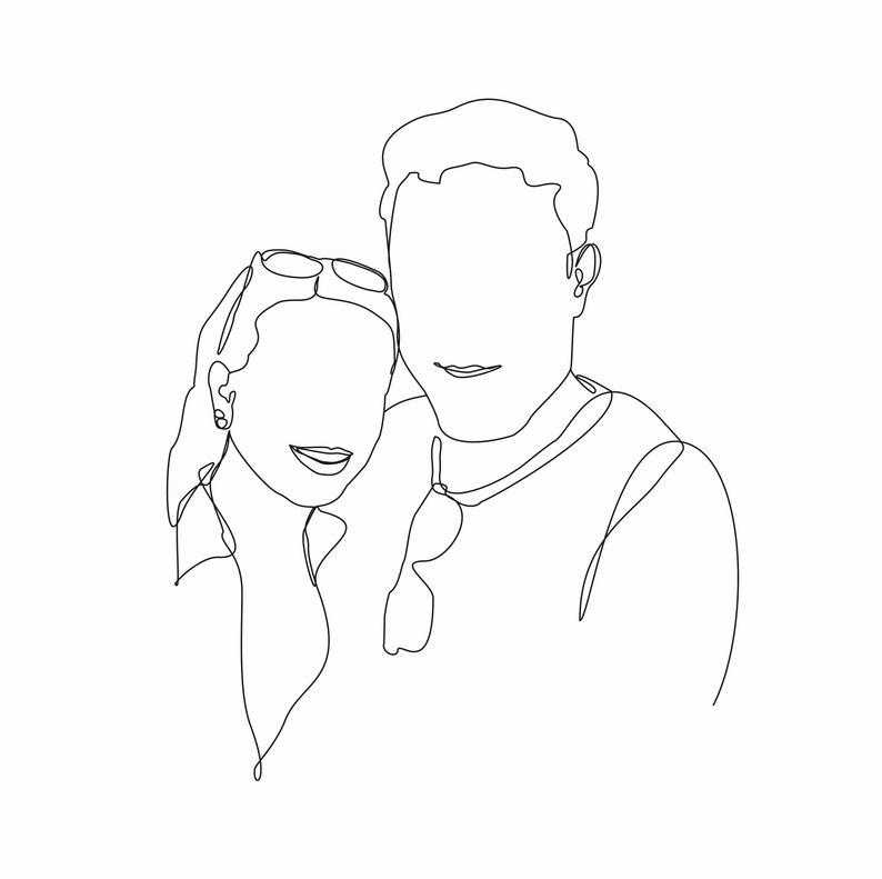 Line Art Commission Personalized Custom Simple Line No Face - Etsy