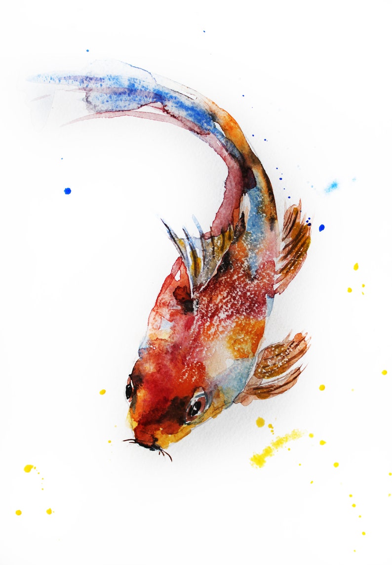 Fish Watercolor print Set of 2 Prints fish Fishing Art | Etsy