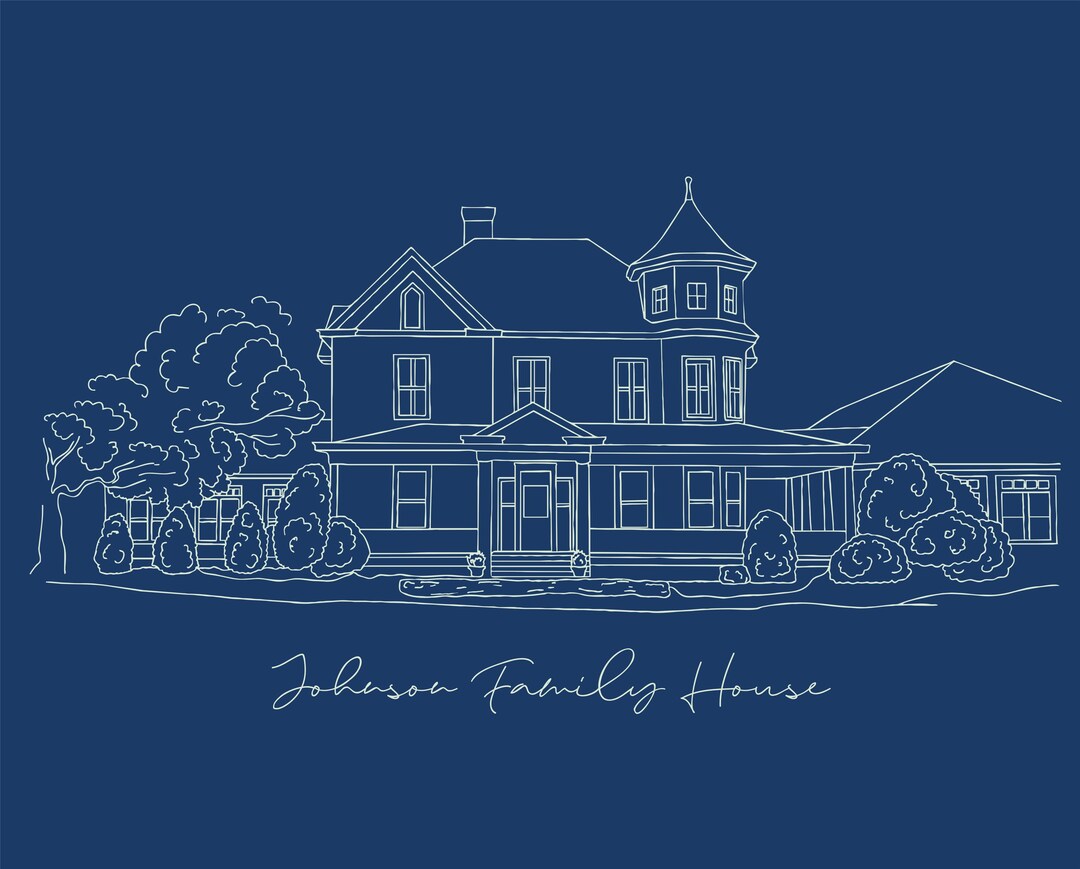 Custom House Line Wedding Venue Illustration, Handmade Home Sketch Svg ...