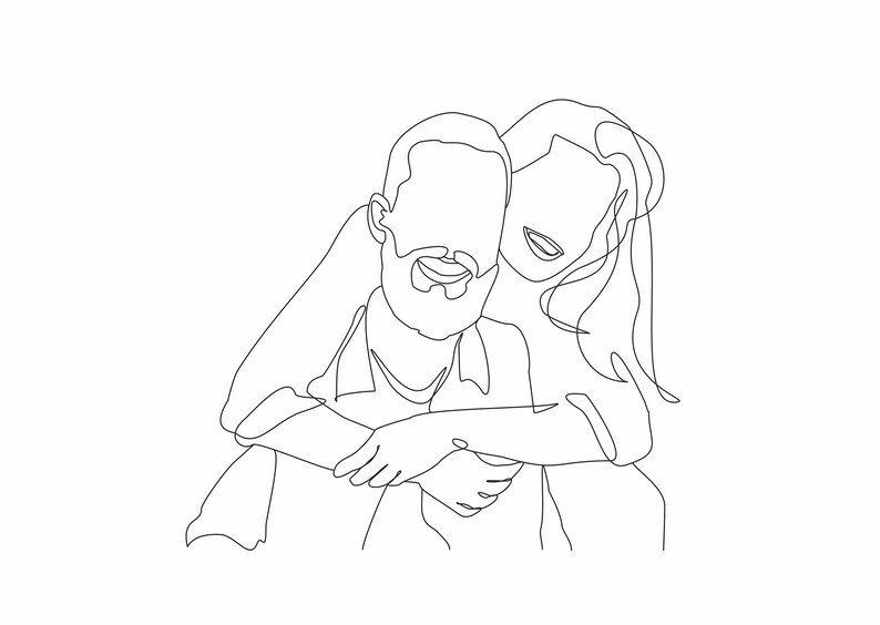 Line art commission Personalized Custom simple line No face | Etsy