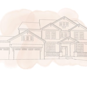 Custom Hand-drawn Home Portrait, New Home Drawing, Housewarming Present ...