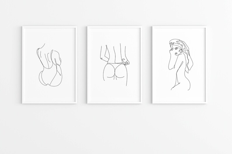 Female Body Set of 3 Woman's Body Prints Woman With - Etsy