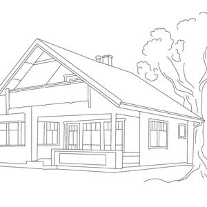 Custom Hand-drawn Home Portrait, New Home Drawing, Housewarming Present ...