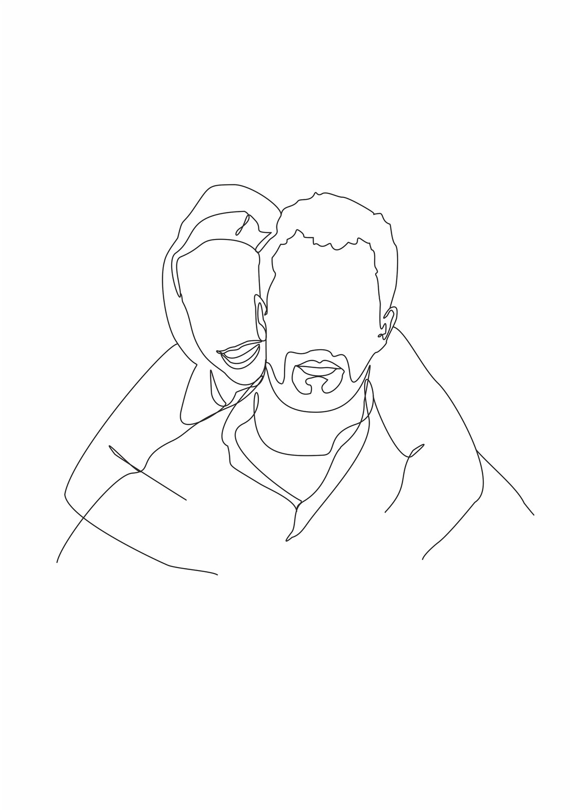 Line art commission Personalized Custom simple line No face | Etsy