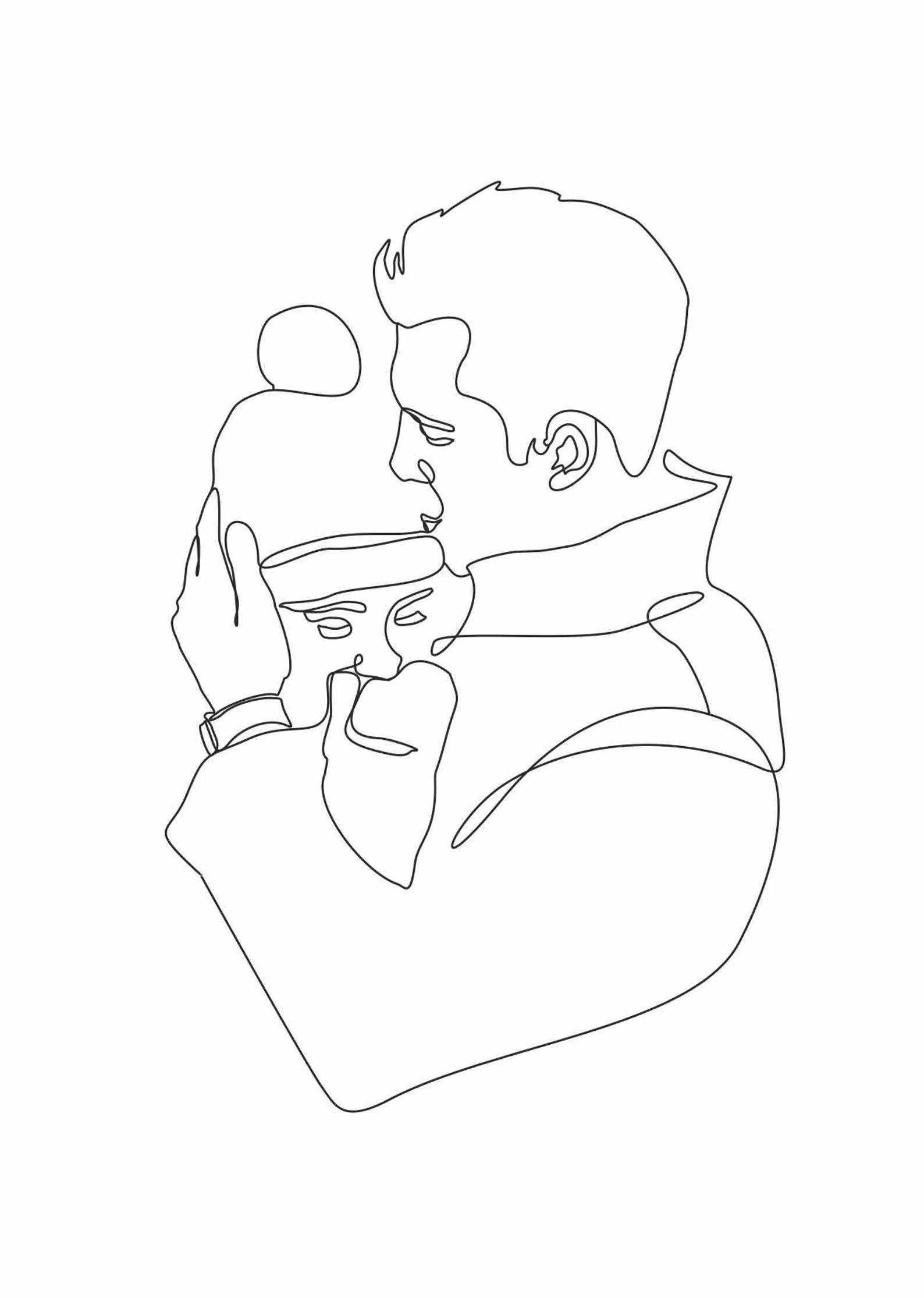 Custom One Line Drawing Simple Line Art Commission Portrait - Etsy UK