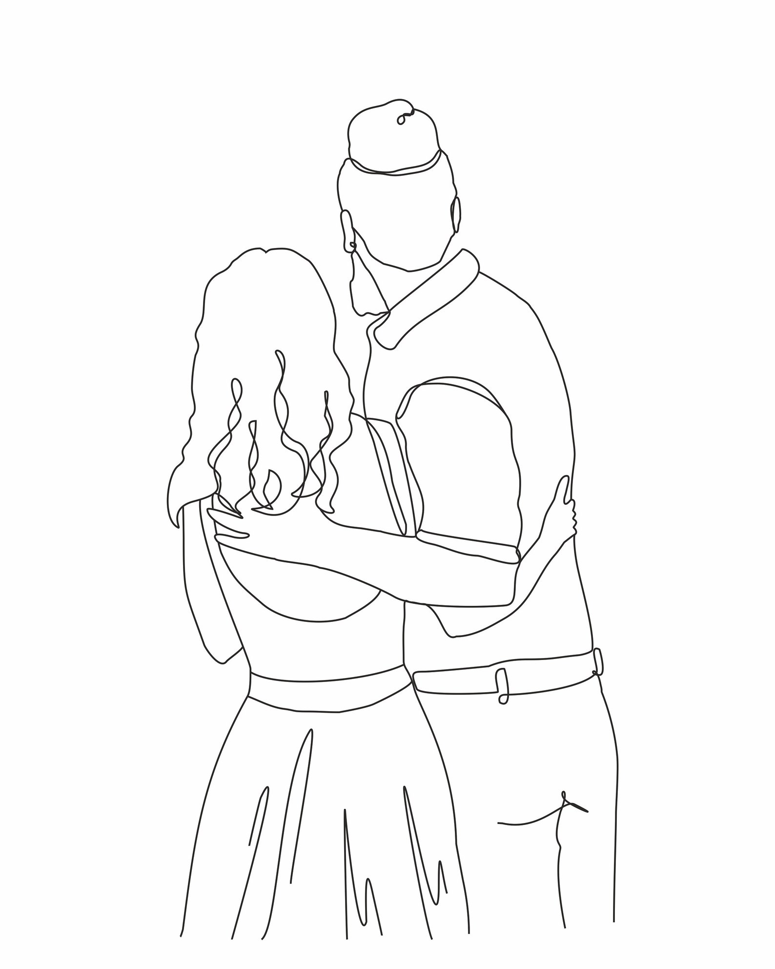 Custom One Line Drawing Simple Line Art Commission Portrait - Etsy