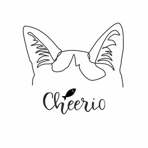 Pet Ears Custom Line Drawing, Custom Pet Outline Painting, Cat Dog ...