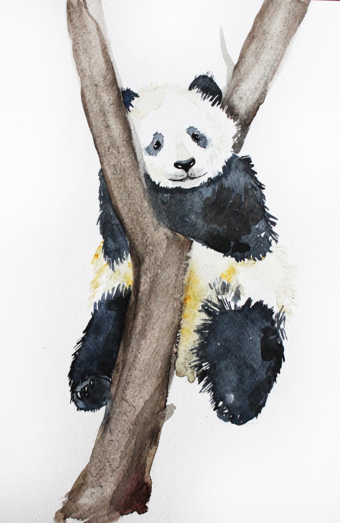 Panda original Watercolor painting Panda bear Artwork | Etsy